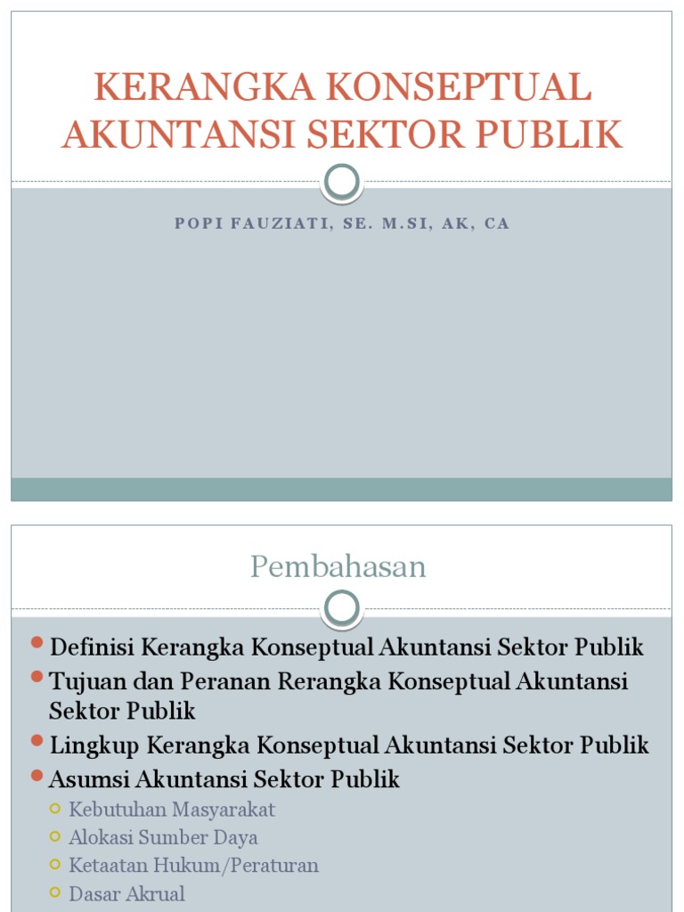 Kerangka Konseptual Akuntansi Sektor Publik | PDF | Pengelolaan ...