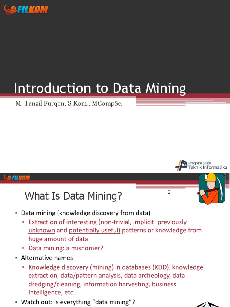 01-Introduction To Data Mining | PDF | Data Mining | Statistical Classification