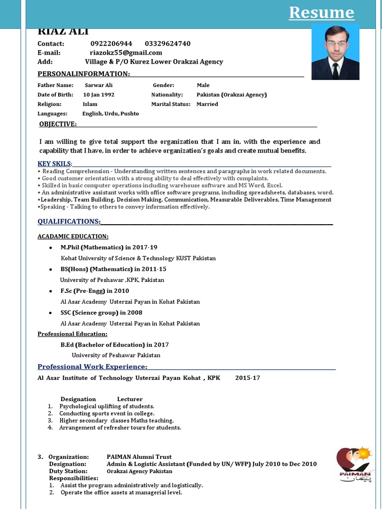 Riaz Ali CV | PDF | Computing | Computing And Information Technology