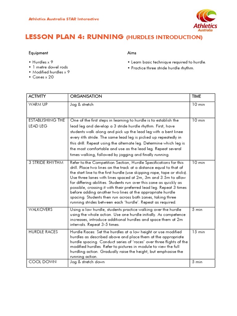 LP Running4 Hurdlesintroduction | PDF | Games Of Physical Skill ...