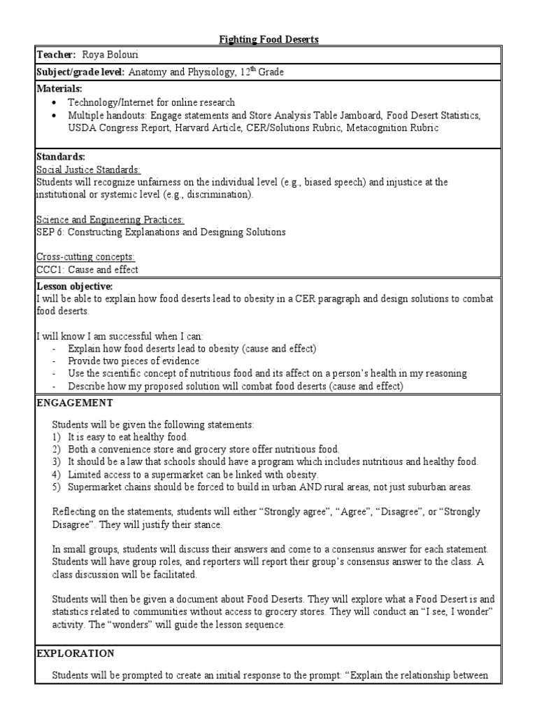 5e Fighting Food Deserts LP | PDF | Foods | Cognition