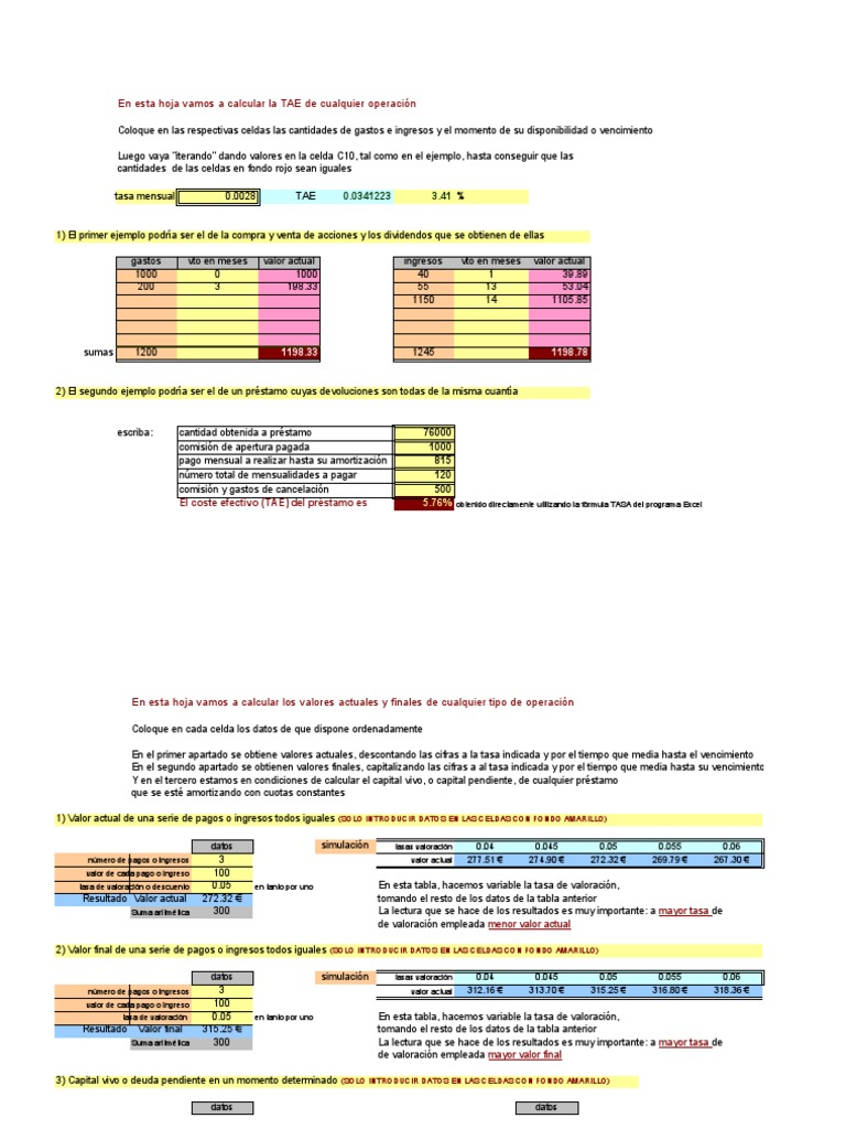 Calculadora TAE | PDF | Interés | Economias