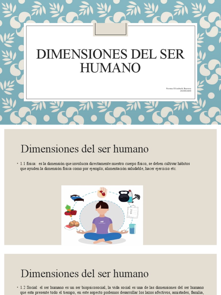Dimensiones Del Ser Humano | PDF
