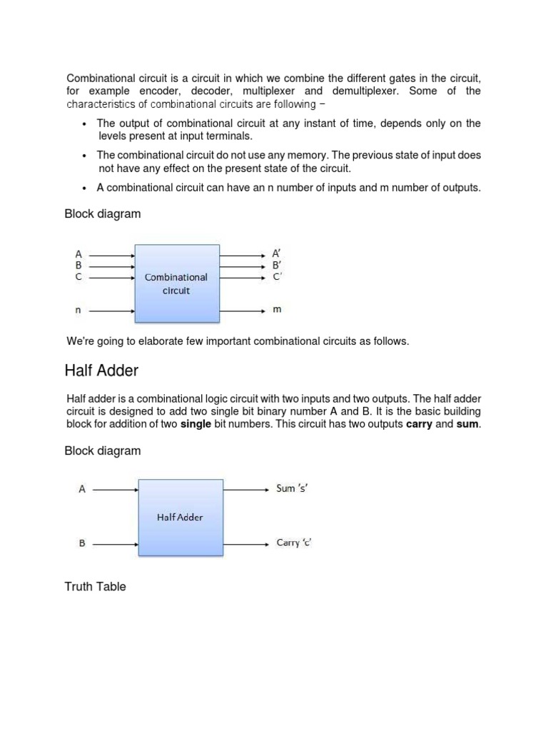 Combinational and Sequential Circuits | PDF | Subtraction | Electrical Engineering