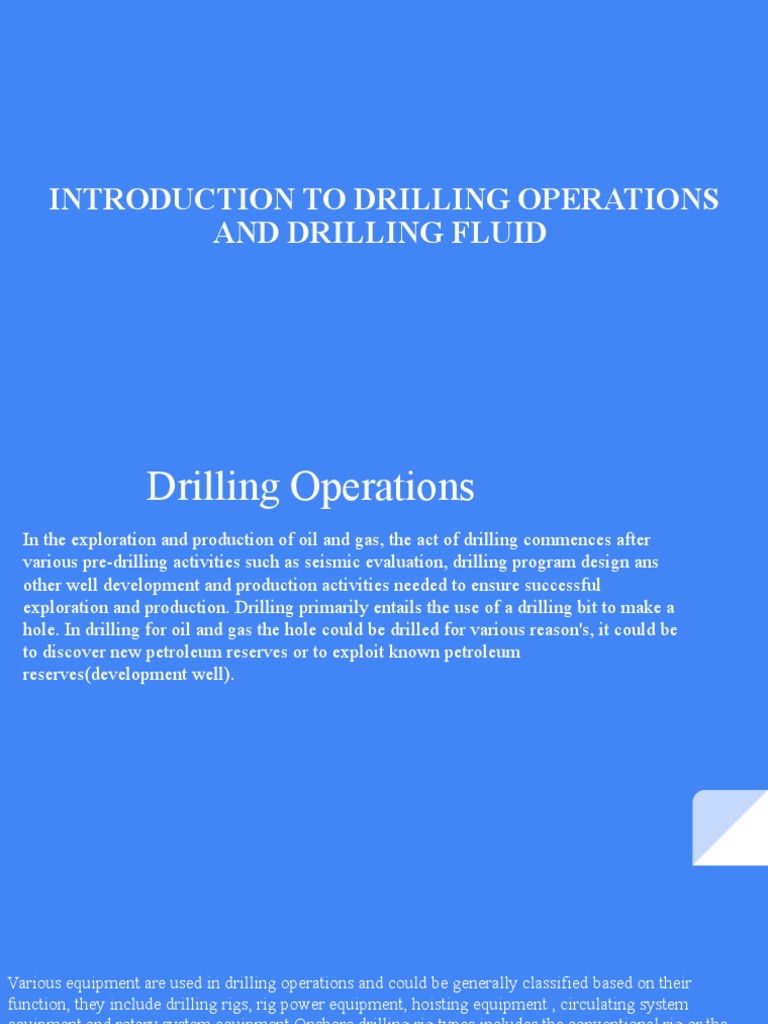 Drilling Operations & Fluids Guide | PDF | Oil Well | Drilling Rig