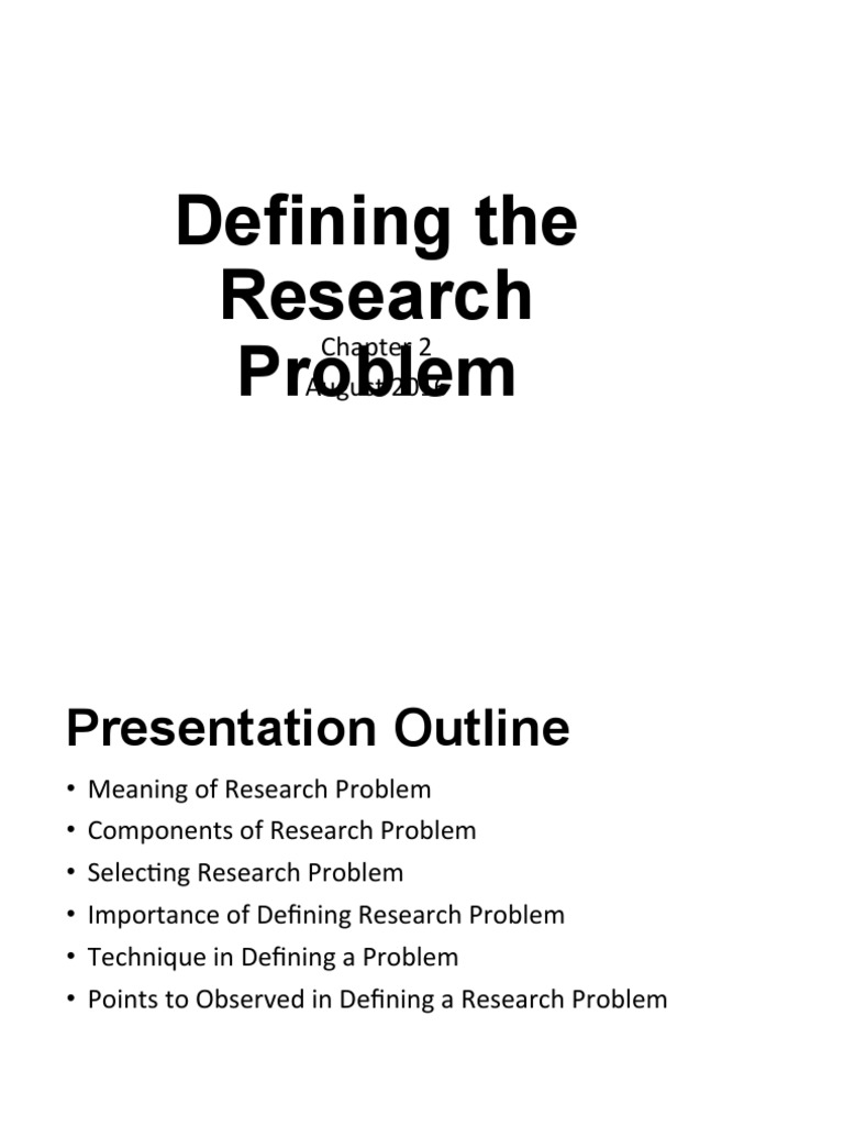 Defining Research Problem | PDF | Thesis | Psychological Concepts