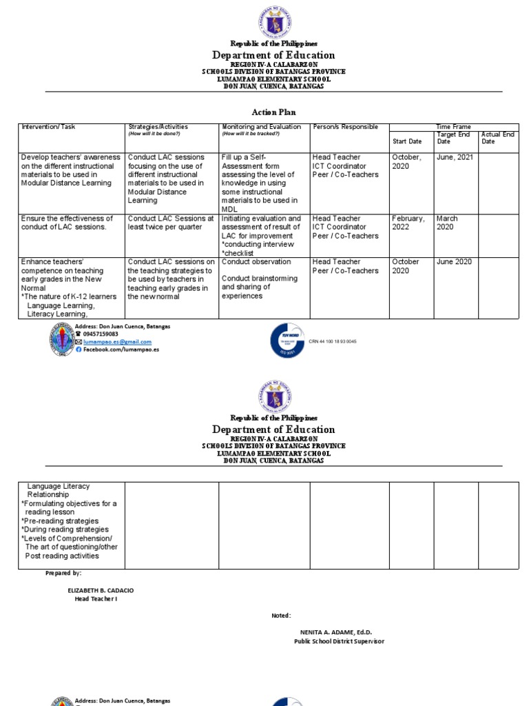 Department of Education: Action Plan | PDF | Educational Technology ...