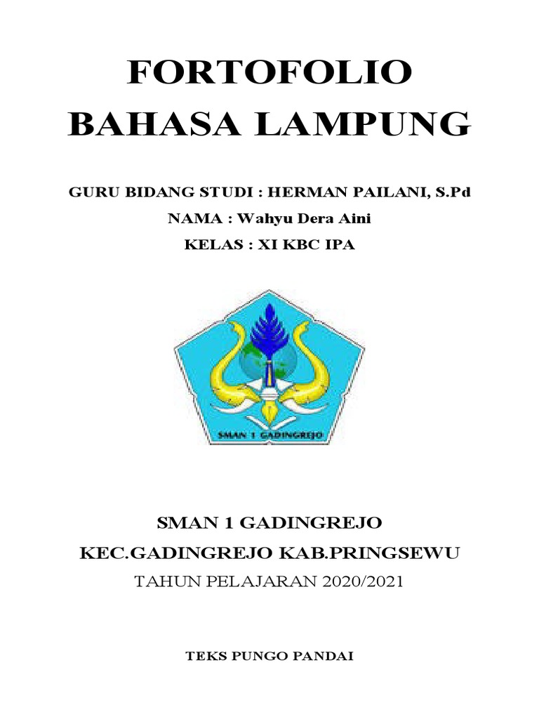 Fortofolio-Wahyu Dera Aini | PDF