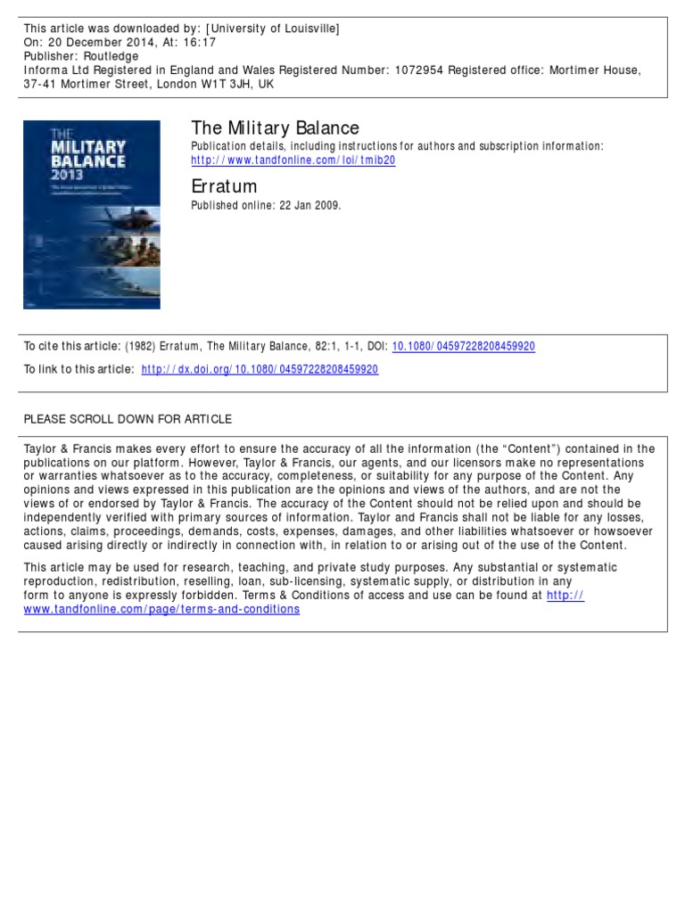 The Military Balance 1983 | PDF | Intercontinental Ballistic Missile ...