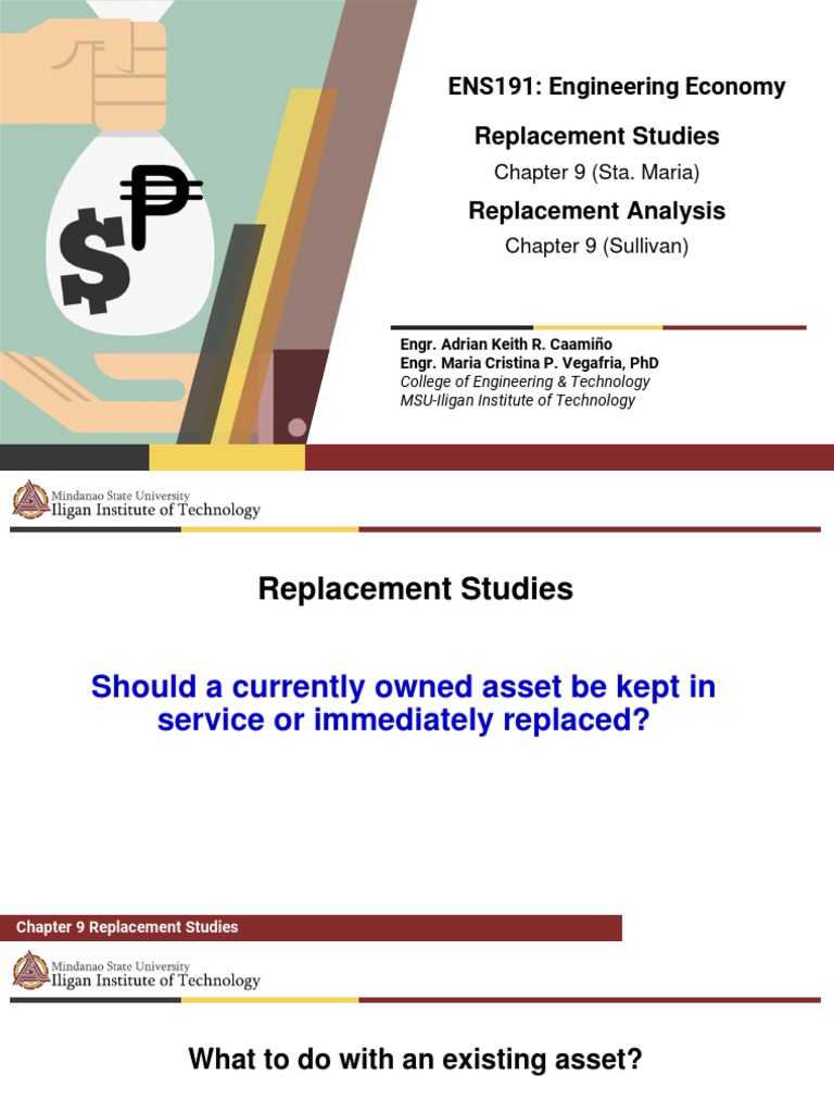 ENS191 Chapter 9 Replacement Studies | PDF | Depreciation | Market (Economics)