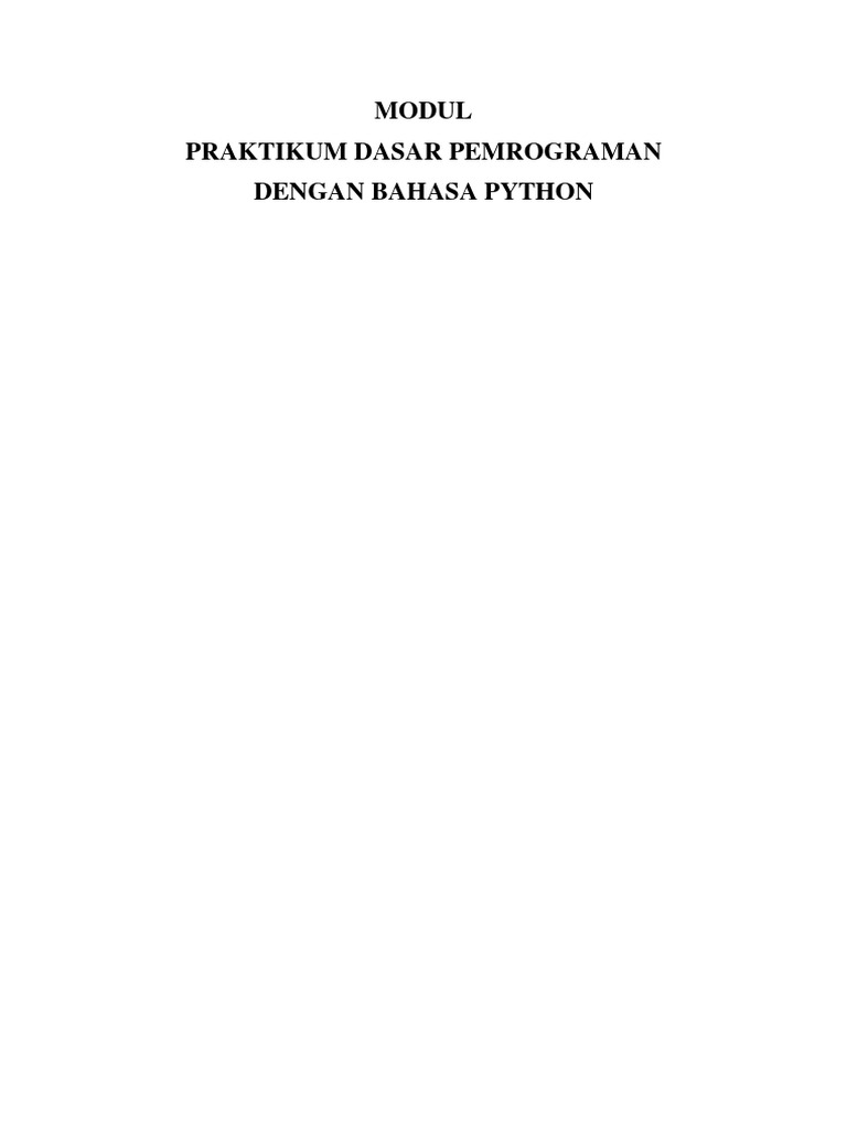 Modul Praktikum Dasar Pemrograman Dengan Bahasa Python Umb Pdf