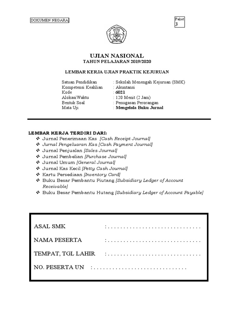 Cover Kertas Kerja Jurnal | PDF