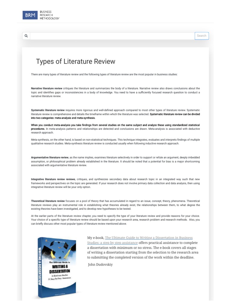 Types of Literature Review - Research-Methodology | PDF | Meta Analysis ...