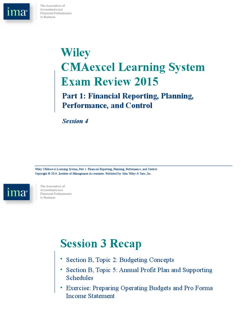 Wiley Cmaexcel Learning System Exam Review 2015: Part 1: Financial ...