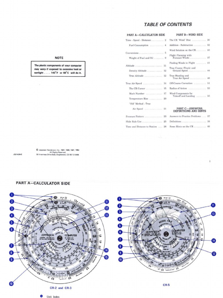 CR-3 Flight Computer Instructions | PDF | Airspeed | Altitude