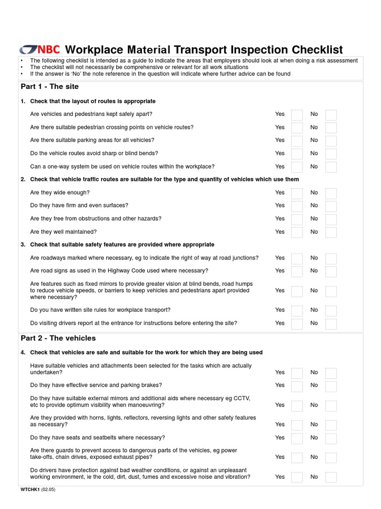 Checklist | PDF | Traffic | Road