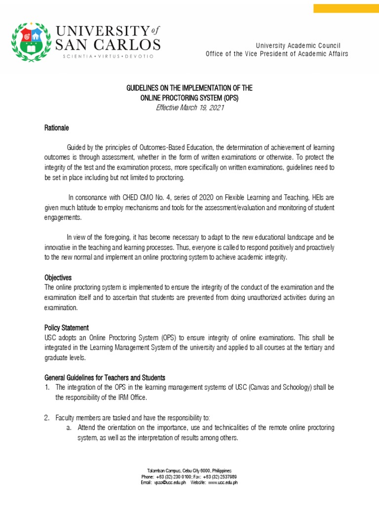 Guidelines Online Proctoring System v27022021 | PDF | Test (Assessment ...