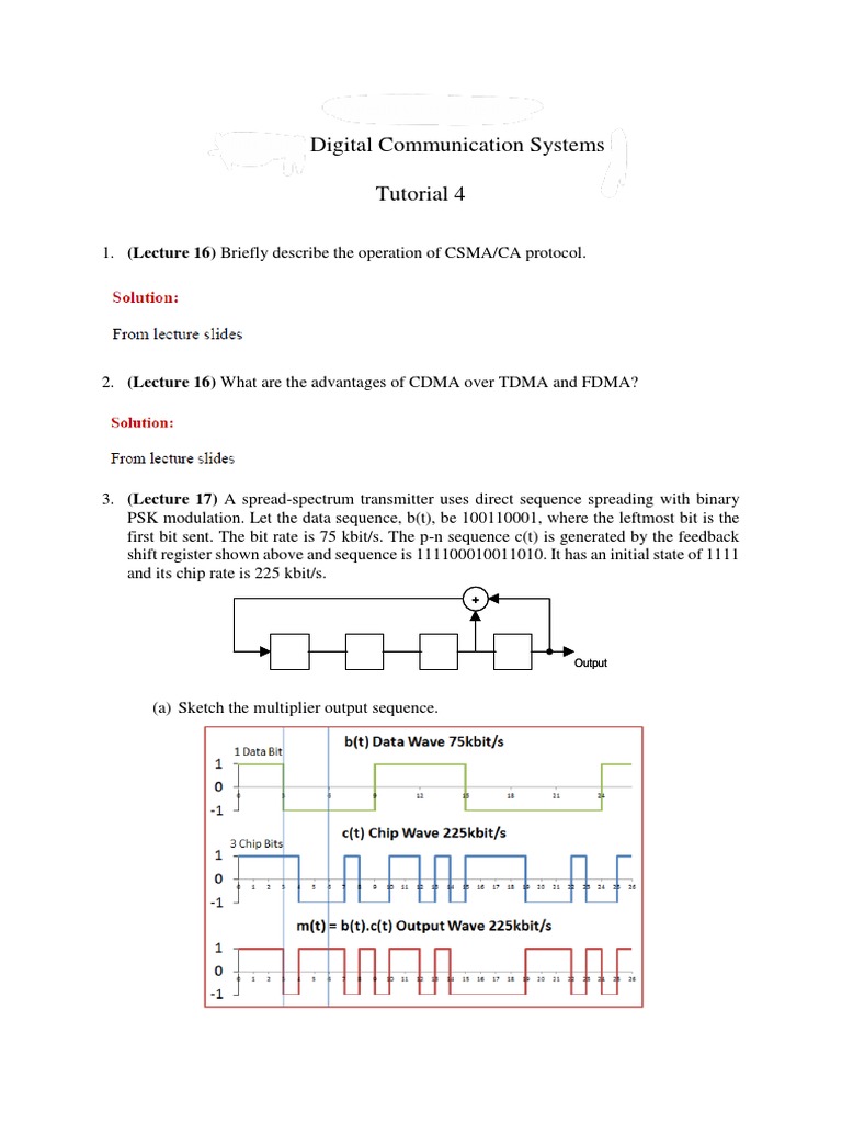Tutorial 4+ Solutions | PDF | Radio Technology | Wireless