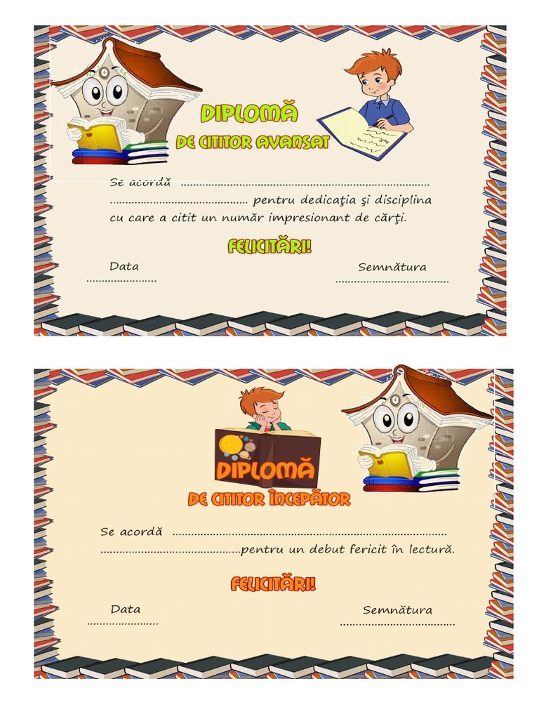 Diploma de Cititor | PDF