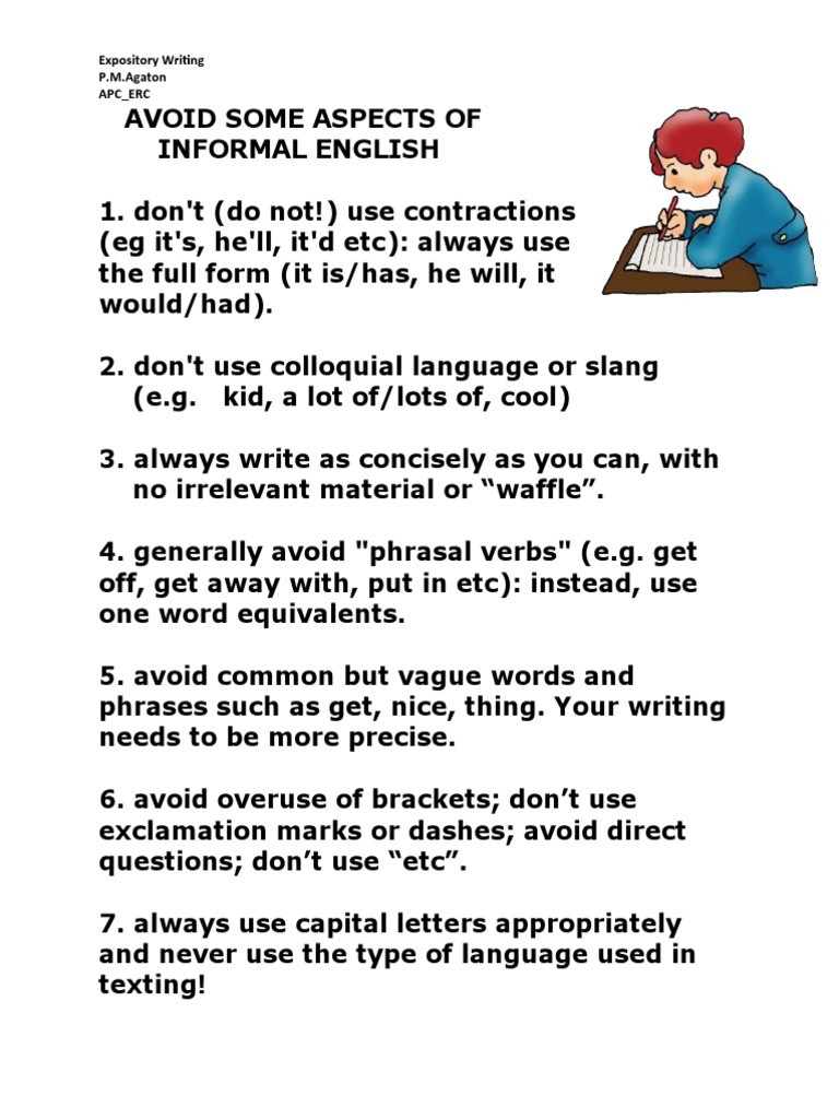 Avoid Some Aspects Informal Writing | PDF | Phrase | Sentence (Linguistics)