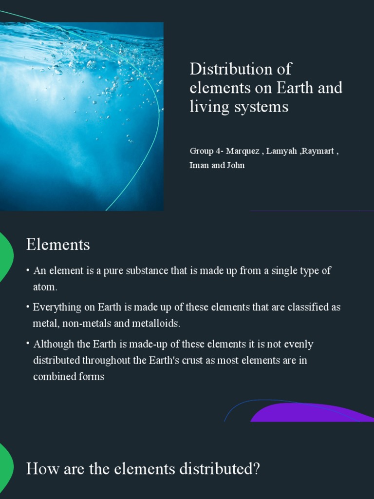 Distribution of Elements On Earth and Living Systems | PDF | Chemical ...