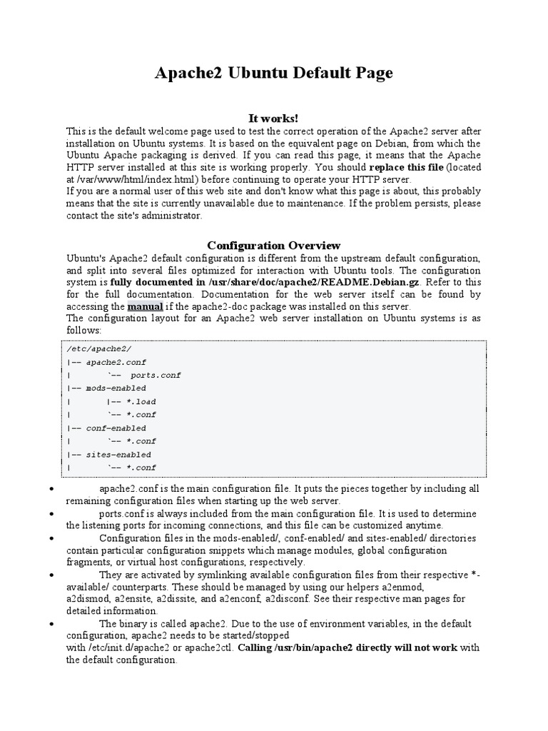 Apache2 Ubuntu Default Page | PDF | Apache Http Server | World Wide Web