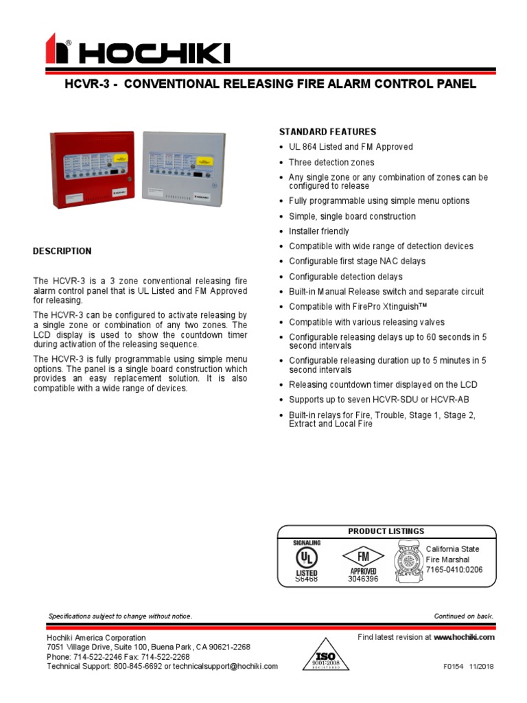 Hochiki Release All | PDF | Relay | Equipment