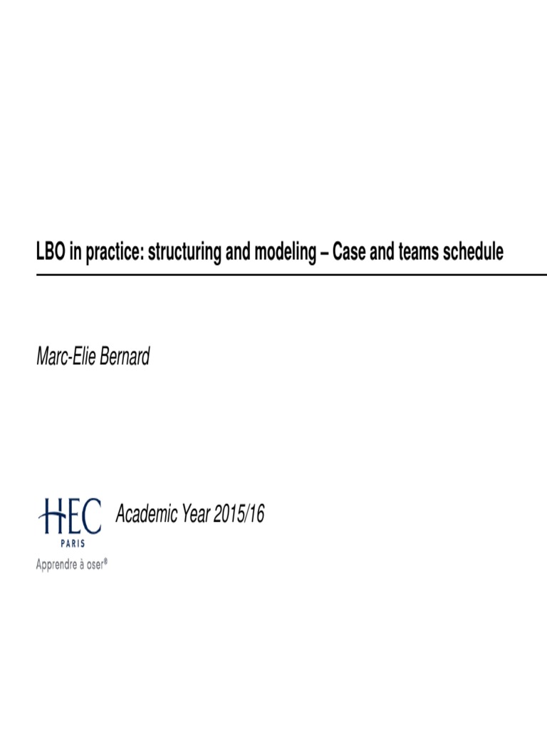 LBO Structuring and Modeling in Practice - Case | PDF | Leveraged ...