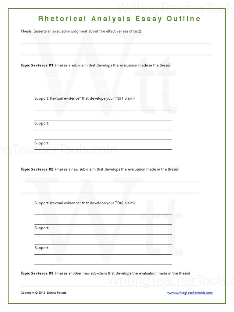 Rhetorical Analysis Essay Outline | PDF | Essays | Writing