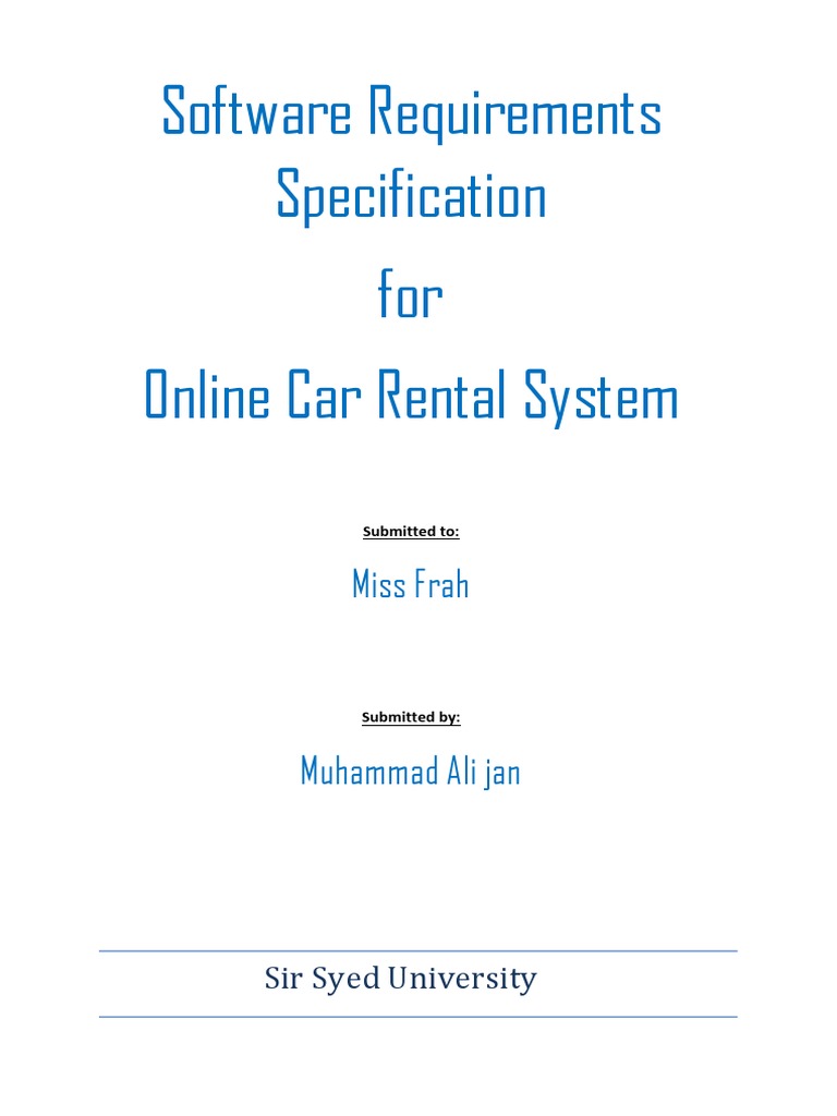 SRS Document of Car Rental | PDF | World Wide Web | Internet & Web