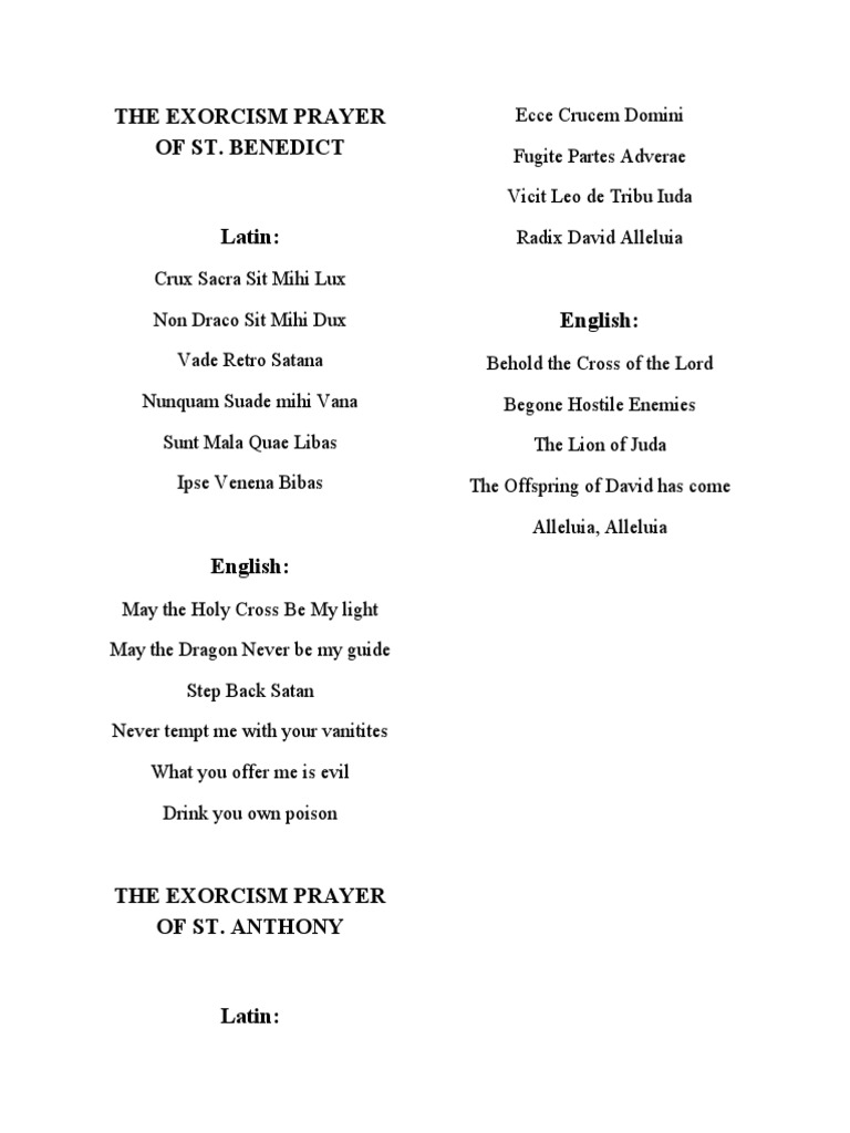 The Exorcism Prayer of ST | PDF