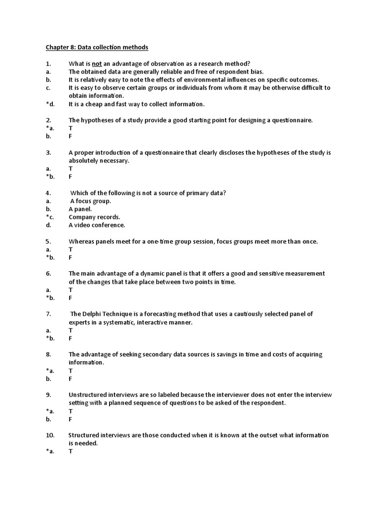 Chapter 8: Data Collection Methods | PDF | Questionnaire | Interview