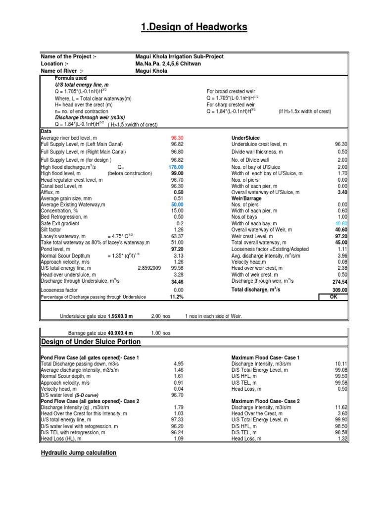 Head Works | PDF | Spillway | Hydrology