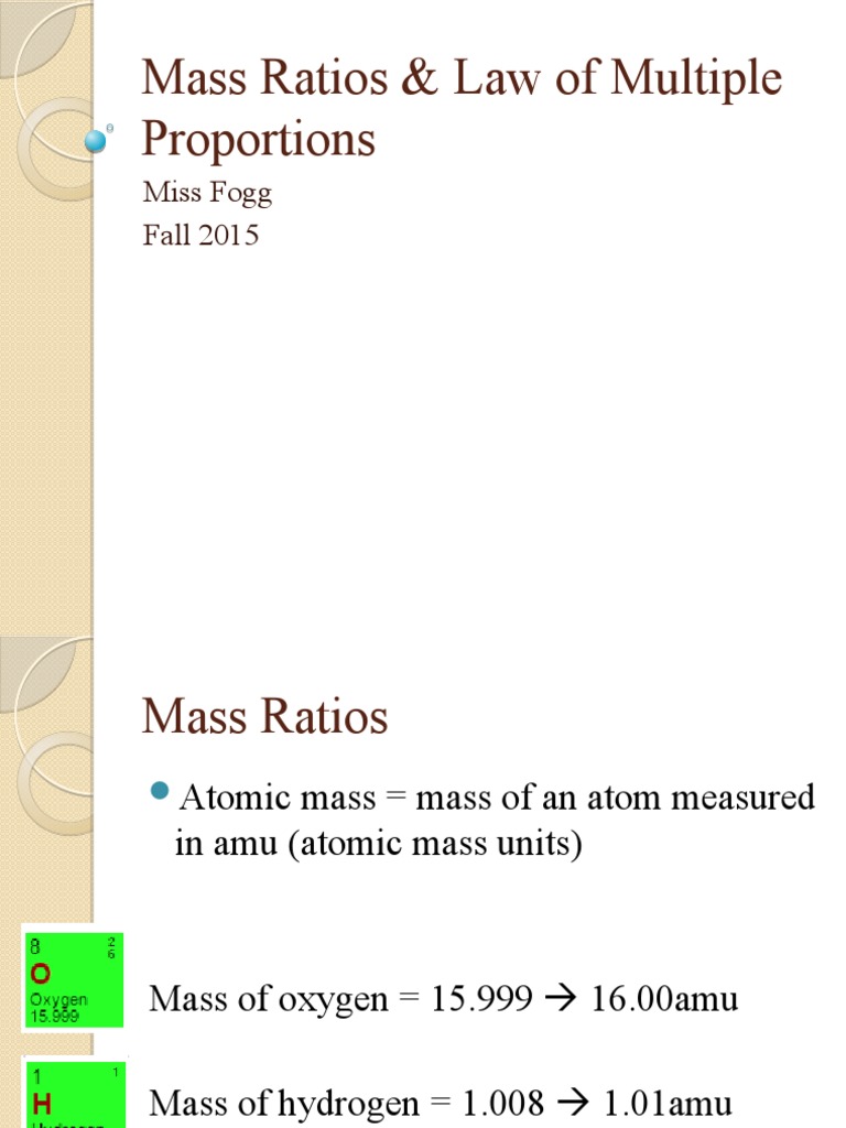 Mass Ratios and Multiple Proportions | PDF | Nitrogen | Nitric Oxide