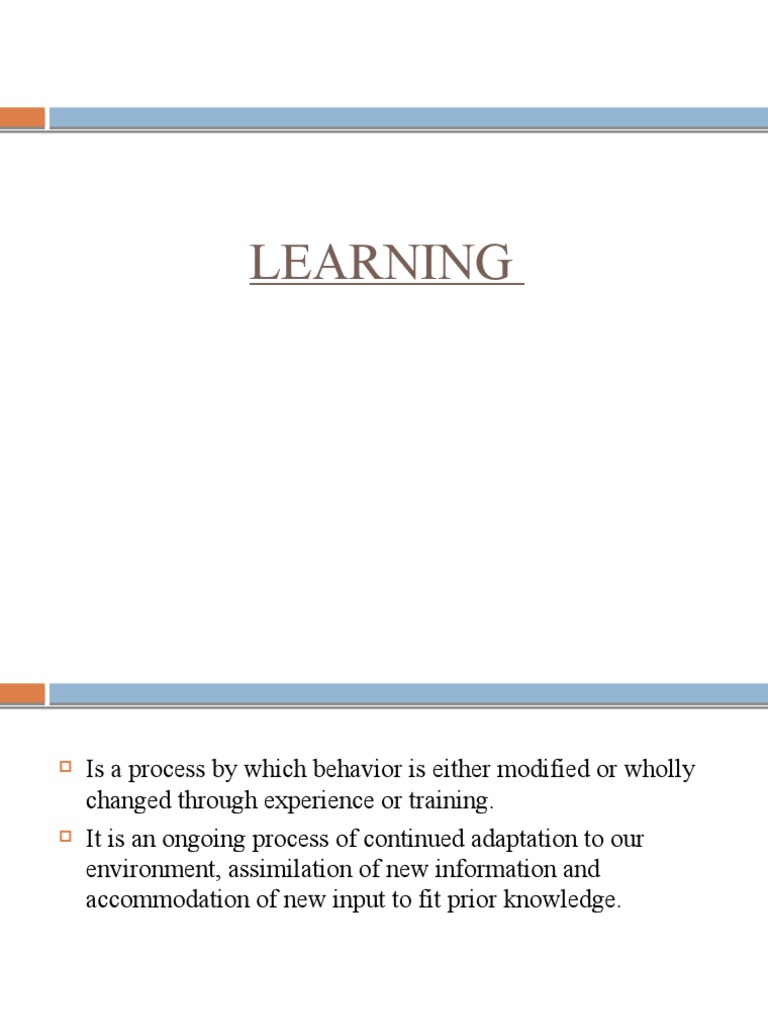 LEARNING | PDF | Reinforcement | Classical Conditioning