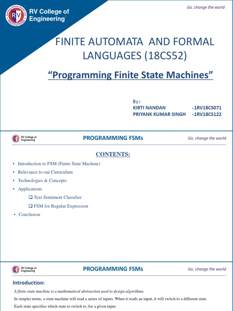 Programming Finite State Machines | PDF | Regular Expression | Systems ...