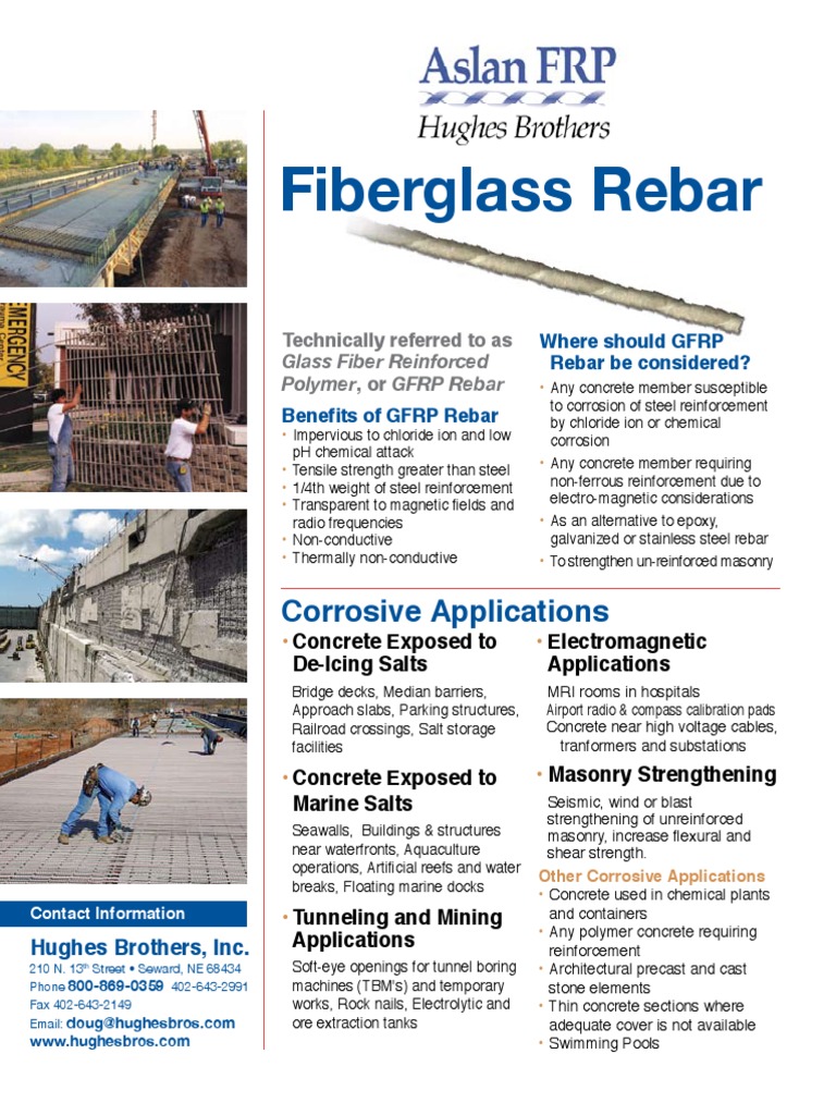 Aslan 100 - GFRP - Rebar - Flyer | PDF | Fiberglass | Concrete