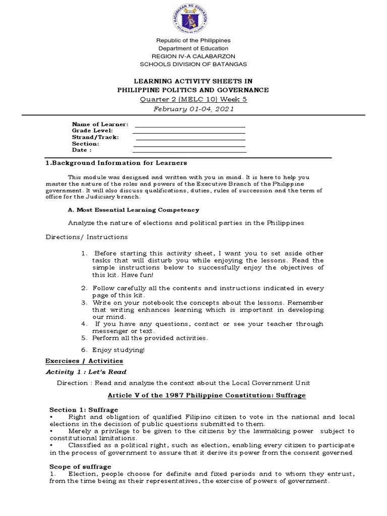 Las PPG Melc 10 11 Week 5 6 Q2 | PDF | Non Governmental Organization ...