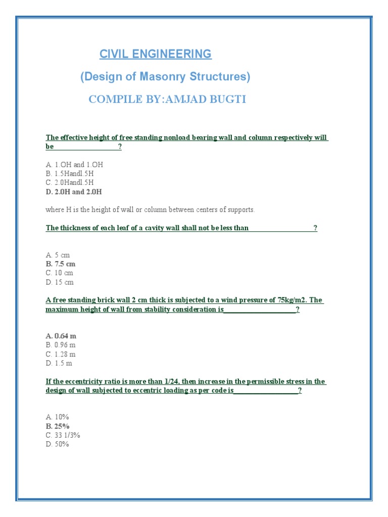 Design of Masonry Structures | PDF | Mortar (Masonry) | Masonry