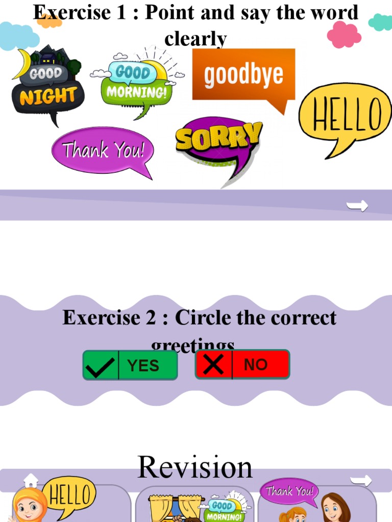Exercise Say Hello Part Yes and No | PDF