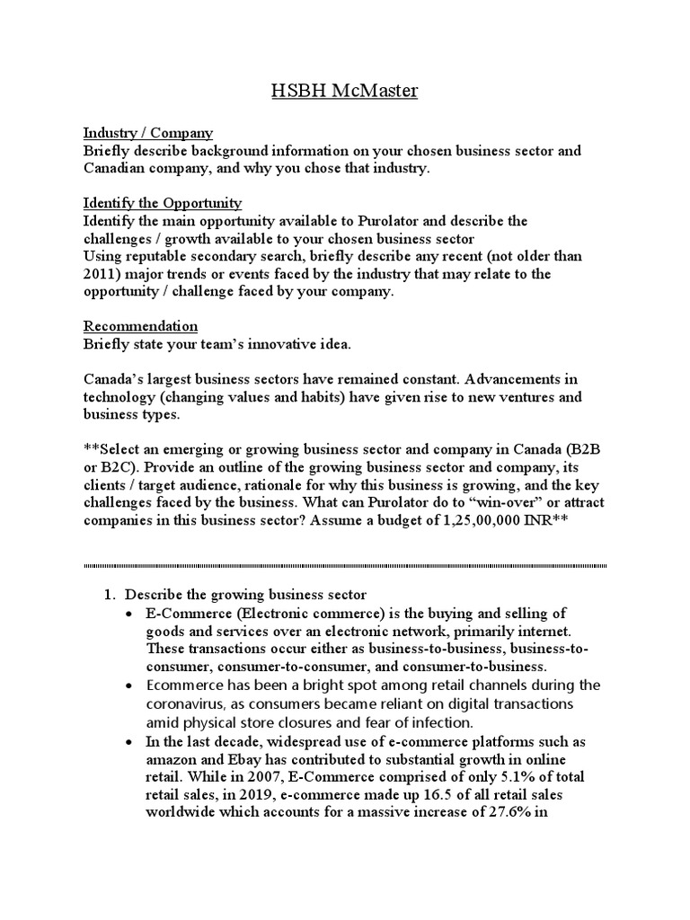HSBH Mcmaster | PDF | E Commerce | Retail