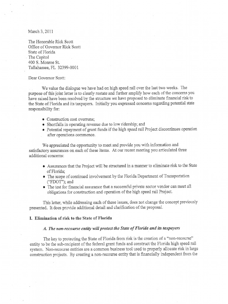 Governors' Letter To Rick Scott | PDF