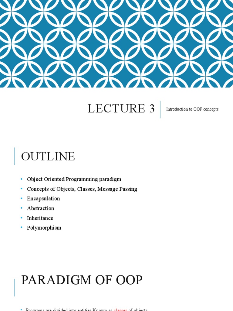 Introduction To Oop Concepts Pdf Object Oriented Programming Class Computer Programming
