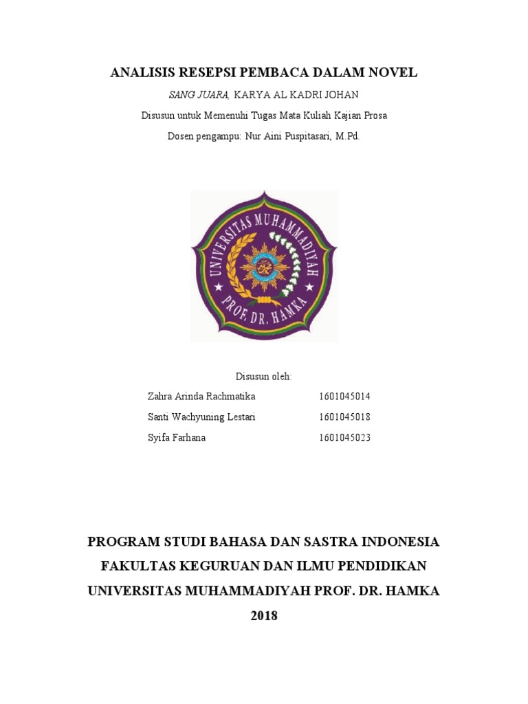 Analisis Resepsi Pembaca Dalam Novel | PDF