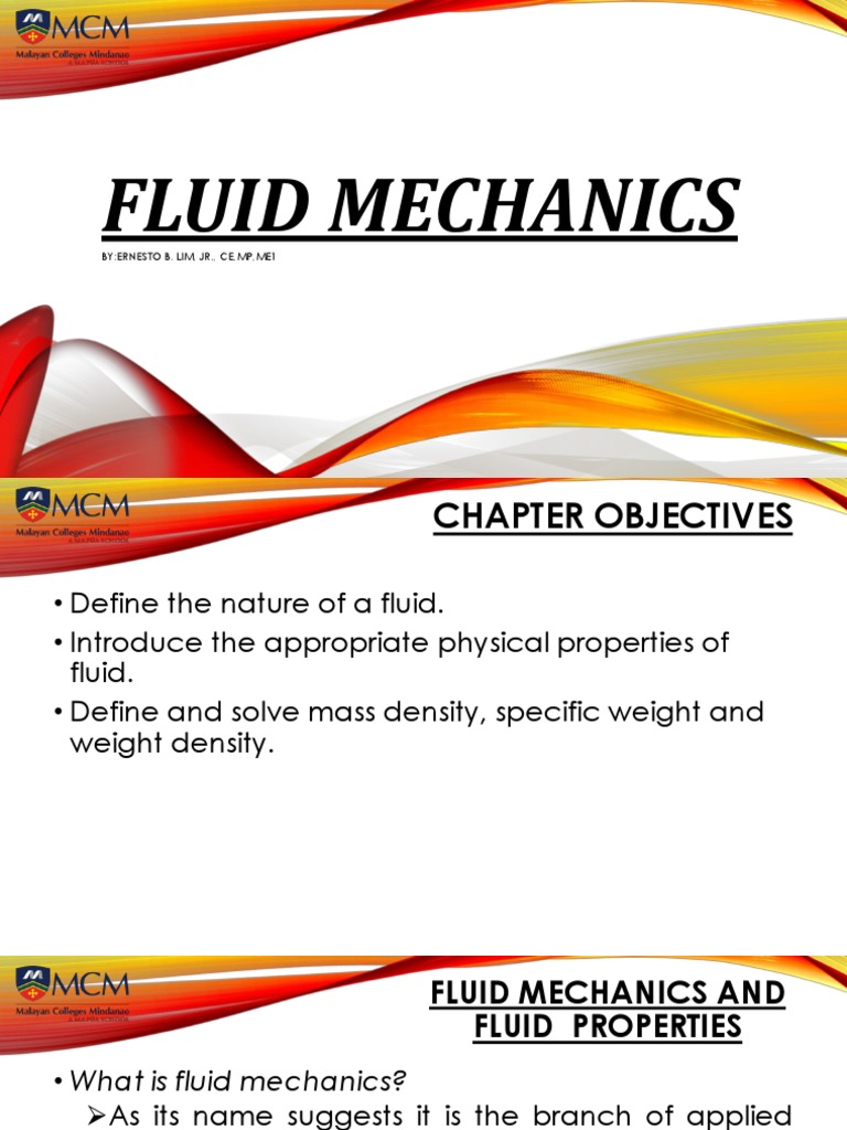 Fluid Mechanics: Properties & Concepts | PDF | Viscosity | Density