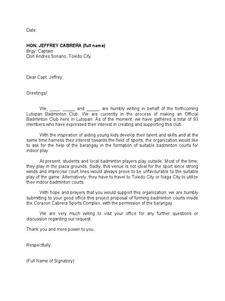 Badminton Court - Proposal (Edited) | PDF | Sports | Mental Health