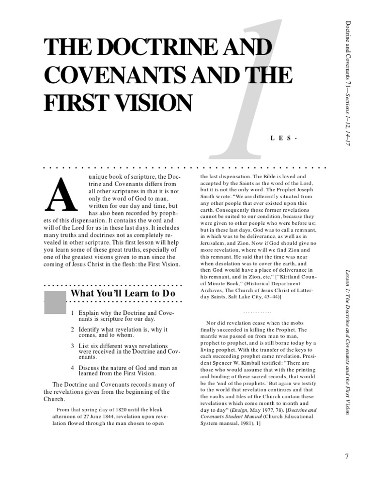 The Doctrine and Covenants and The First Vision: What You'll Learn To ...