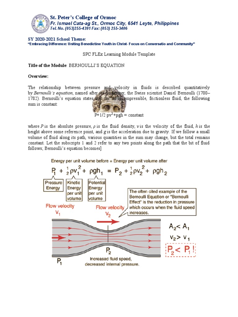 Understanding Bernoulli's Equation | PDF | Velocity | Pressure