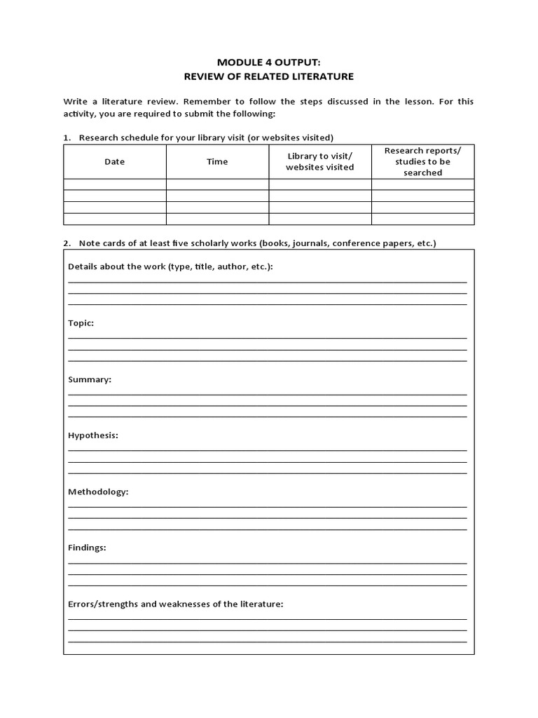 Module 4 Output: Review of Related Literature | PDF | Libraries | Science