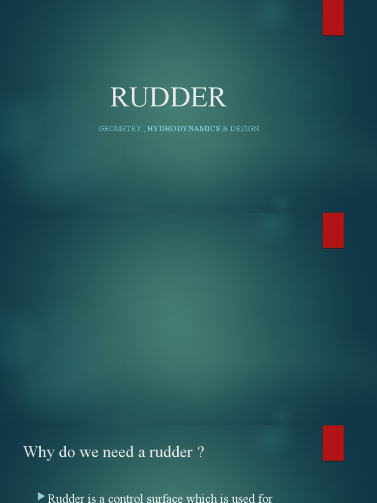 Rudder: Geometry, Hydrodynamics & Design | PDF | Rudder | Propeller